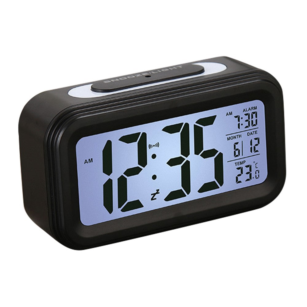 Battery Powered Digital LED Backlight Alarm Clock with Date Temperatur ...